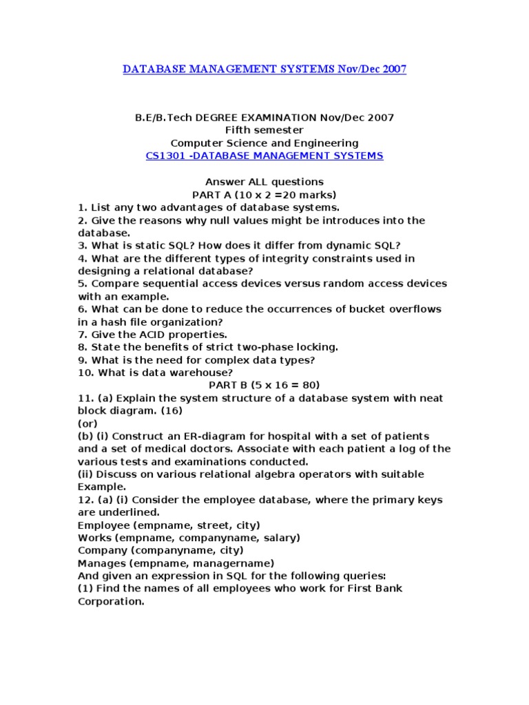 Database Management Systems Nov | PDF | Relational Database | Databases