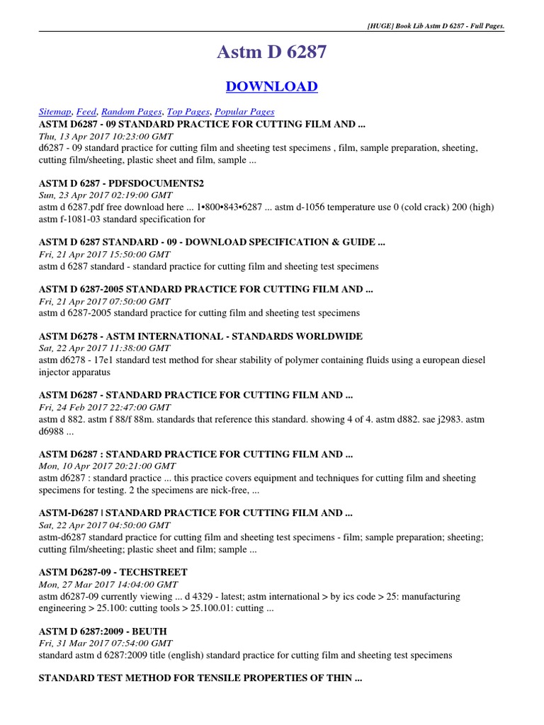 Astm D 6287 | PDF | Materials | Engineering