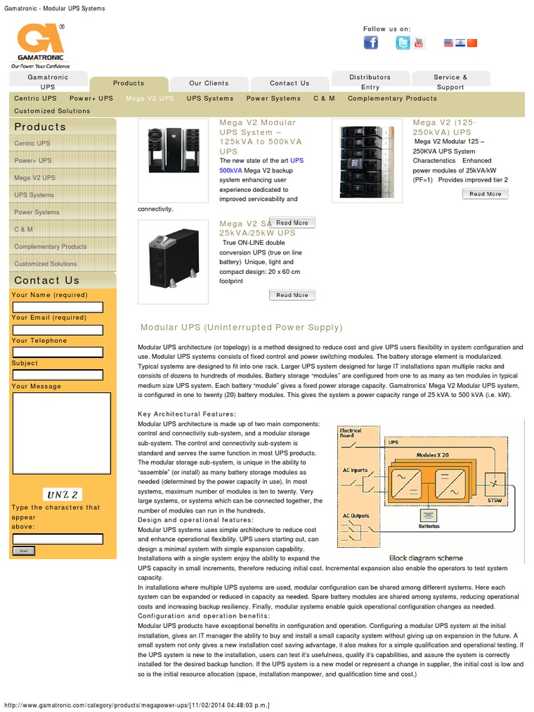 Gamatronic - Modular UPS Systems.pdf | Modularity | Reliability Engineering