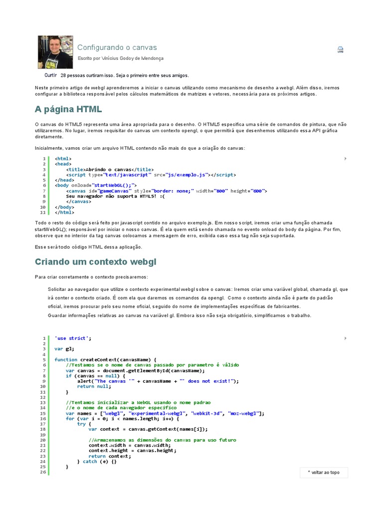 Webgl Canvas | PDF | Html5 | Script Java