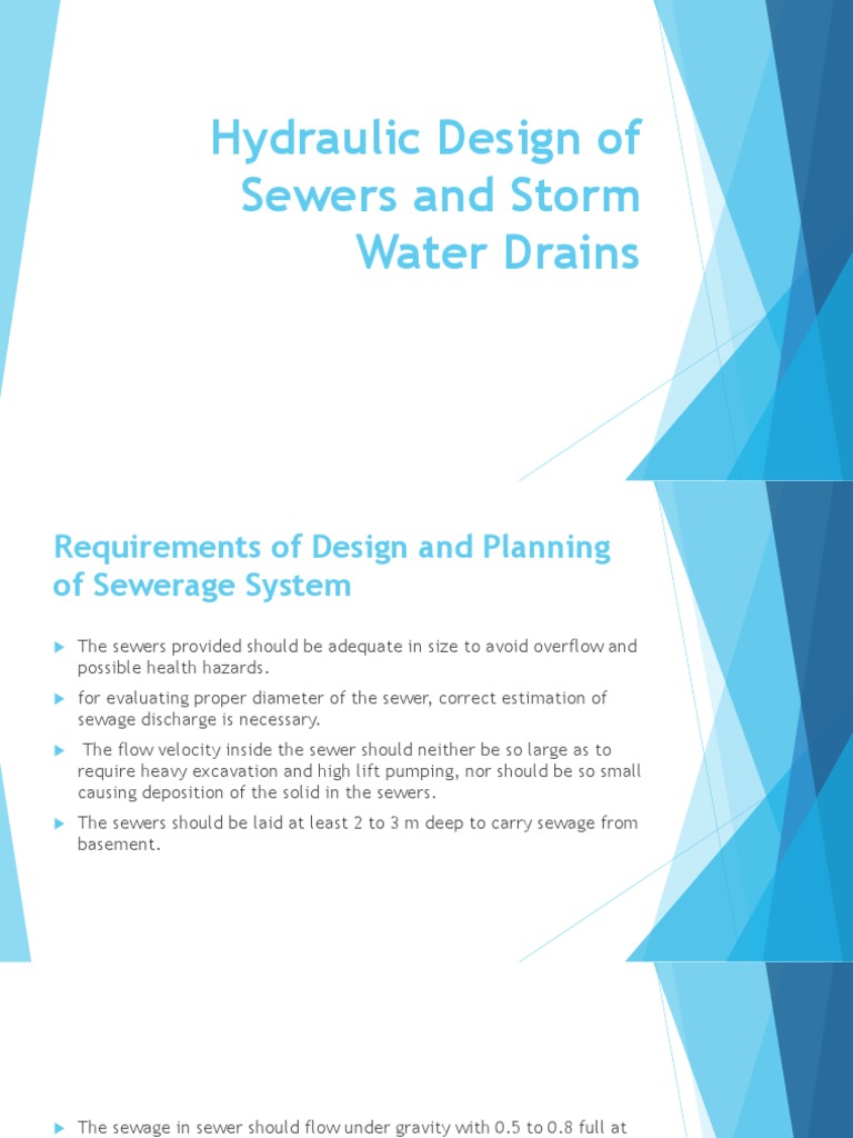 Hydraulic Design of Sewer Pipes | PDF | Sanitary Sewer | Biodegradable ...