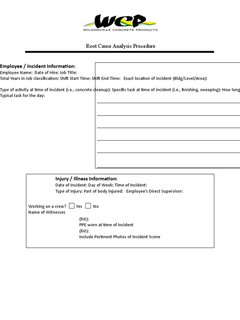 Root Cause Analysis Template 41 | PDF | Traffic Collision | Safety