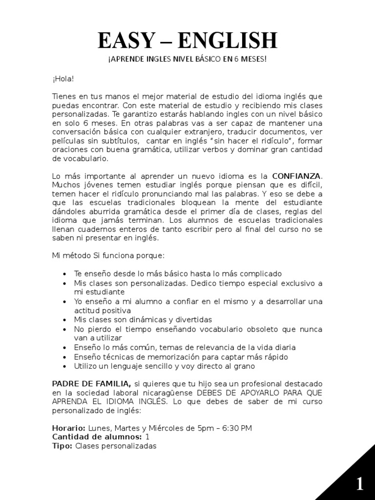 Documento de Ingles Etapa 1 | PDF | Idioma en Inglés | Idiomas