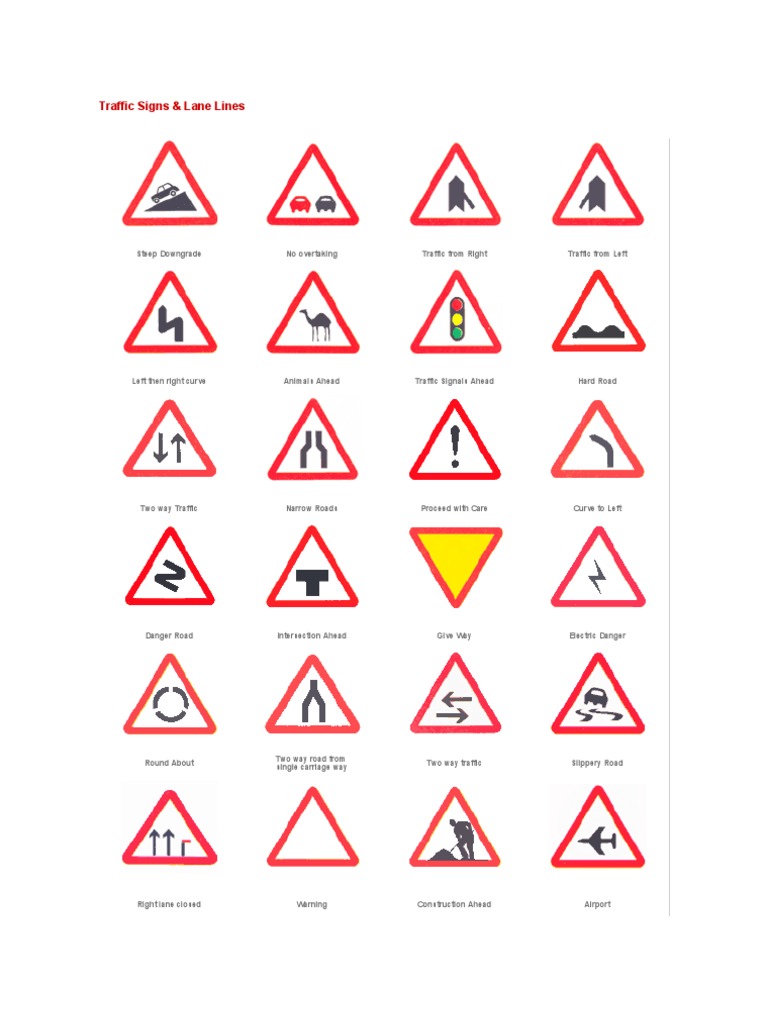 Traffic Signs | PDF | Traffic | Intersection (Road)