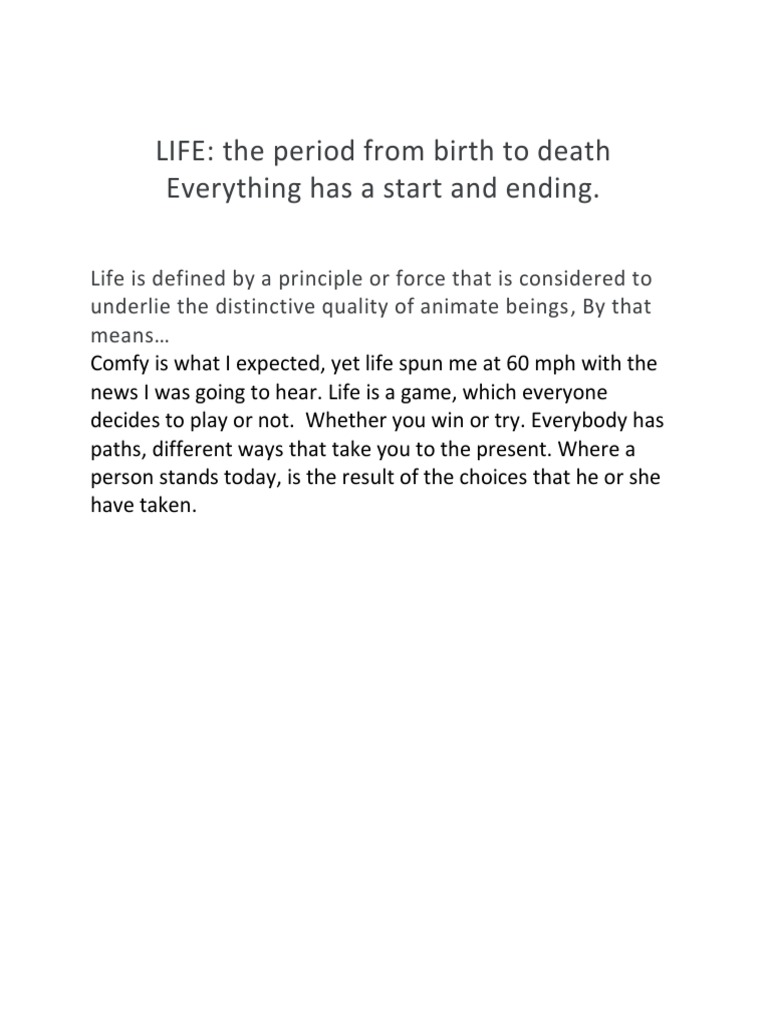 LIFE Birth To Death | PDF