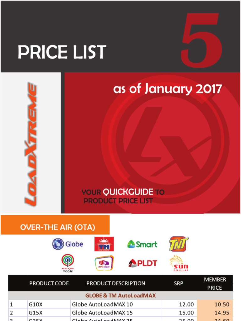 Loadxtreme Updated Price List 2017 | PDF