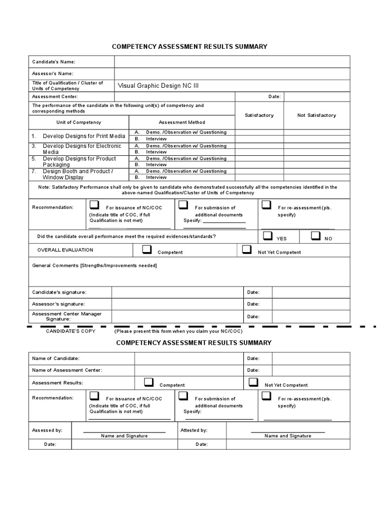 Competency Assessment Results Summary | PDF | Competence (Human ...