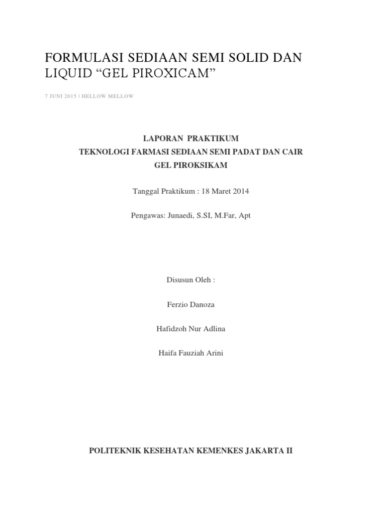 Formulasi Sediaan Semi Solid Dan Liquid | PDF