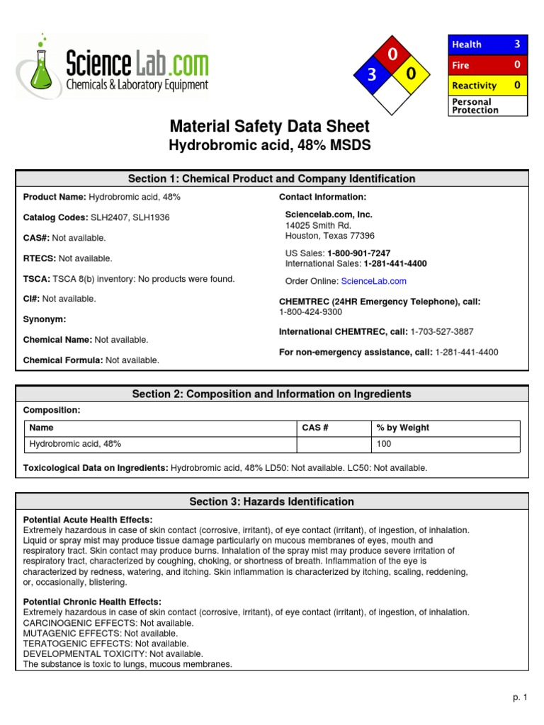 HBR | PDF | Toxicity | Flammability