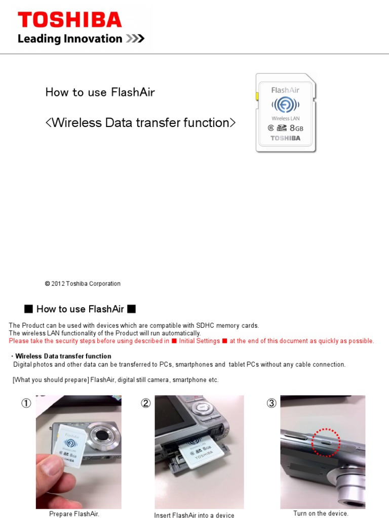 Flashair Wireless Transfer | PDF | Secure Digital | Personal Computers
