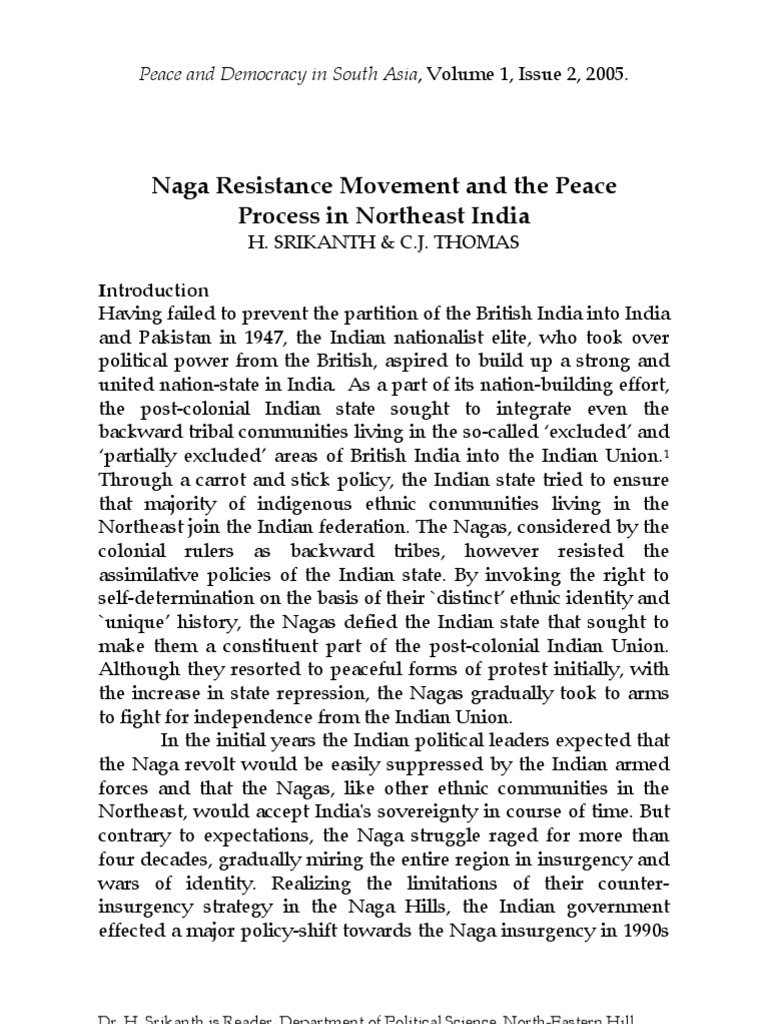 Naga Resistance Movement and The Peace | PDF | Government