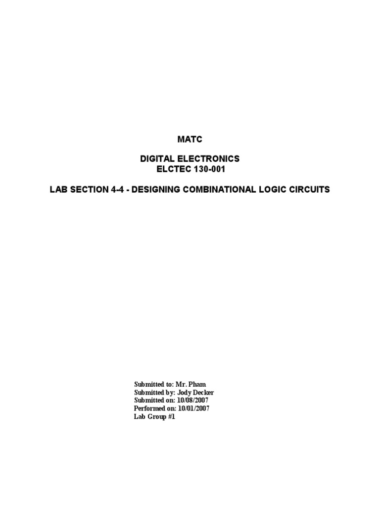 LAB - Majority - Minority Circuits - 1-1 | PDF | Logic Gate ...