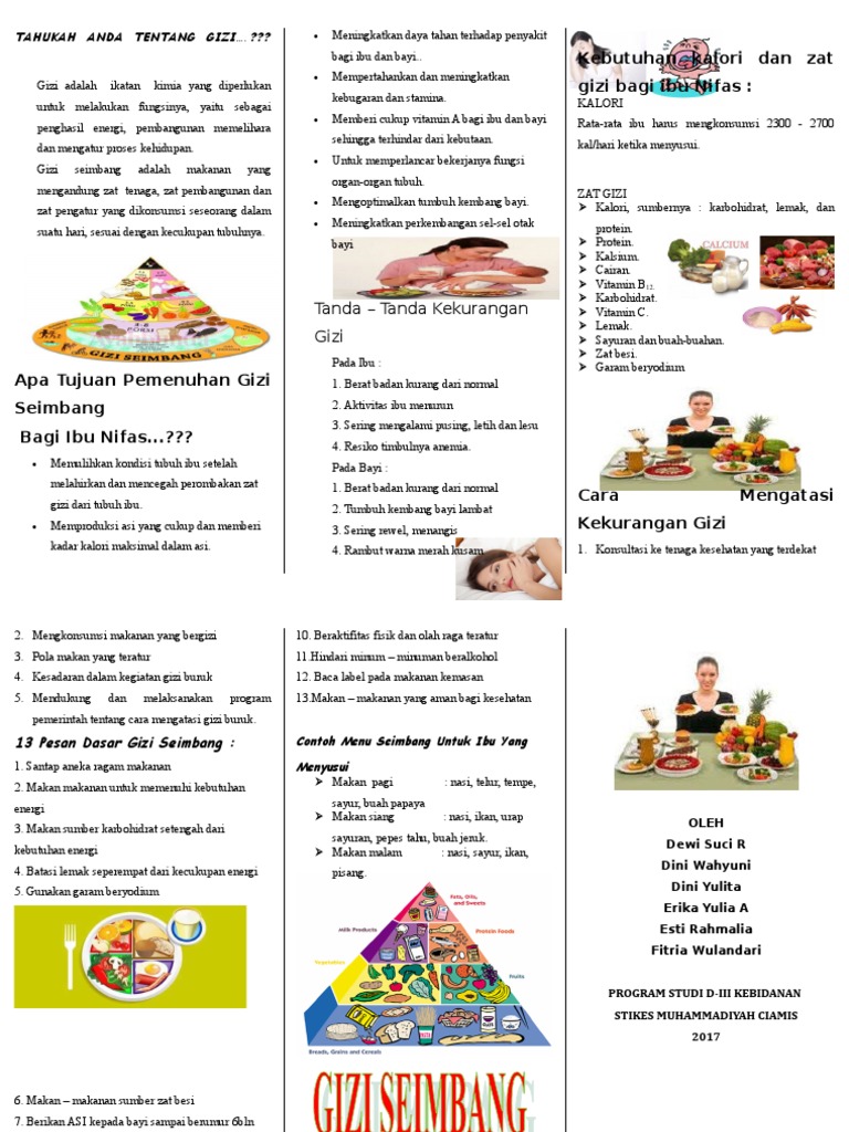 Leaflet Gizi Ibu Post Partum | PDF