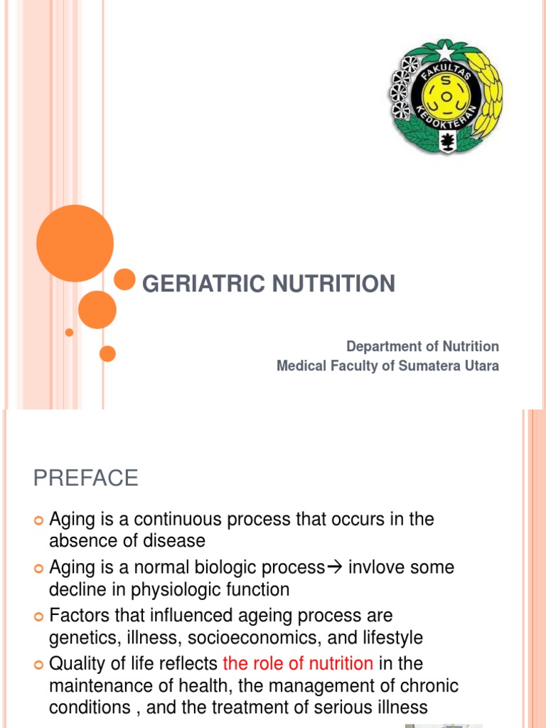Geriatric Nutrition | PDF | Dehydration | Nutrition