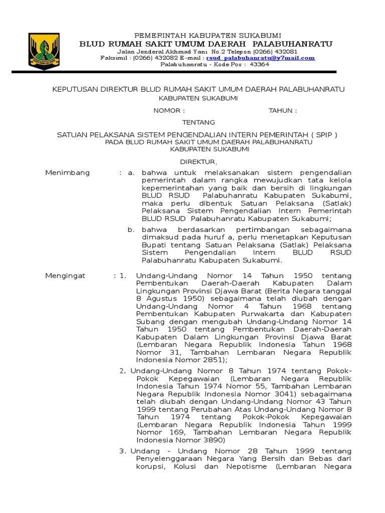 SK Spip | PDF | Pengelolaan Keuangan & Uang