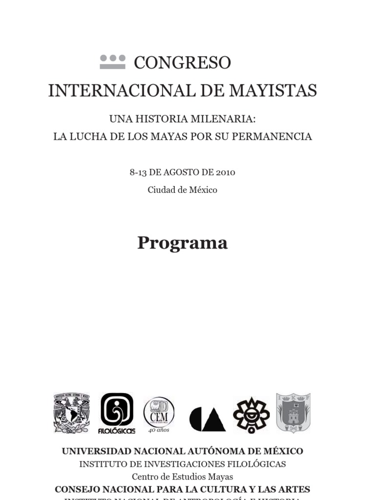 Programa Congreso Internacional de Mayistas | PDF | Civilización maya | Península de Yucatán