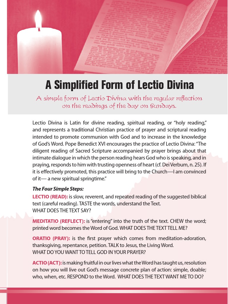 Lectio Divina Sample | Lectio Divina | Religious Belief And Doctrine