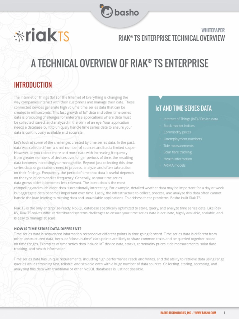 RiakTS Enterprise Technical Overview | PDF | Scalability | Replication (Computing)