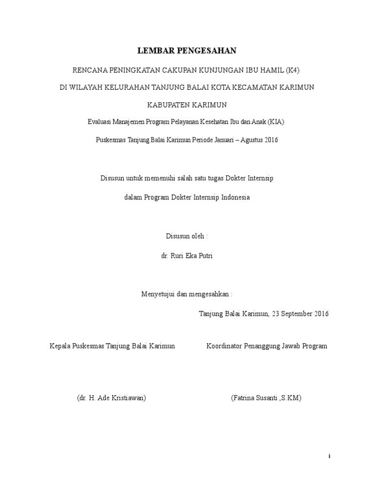 Lembar Pengesahan Mini Project | PDF