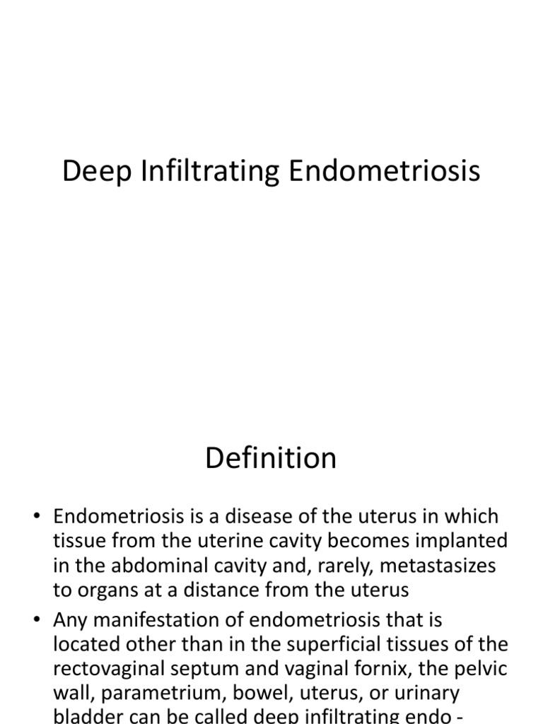 Deep Infiltrating Endometriosis Pdf Health Sciences Womens Health 6790