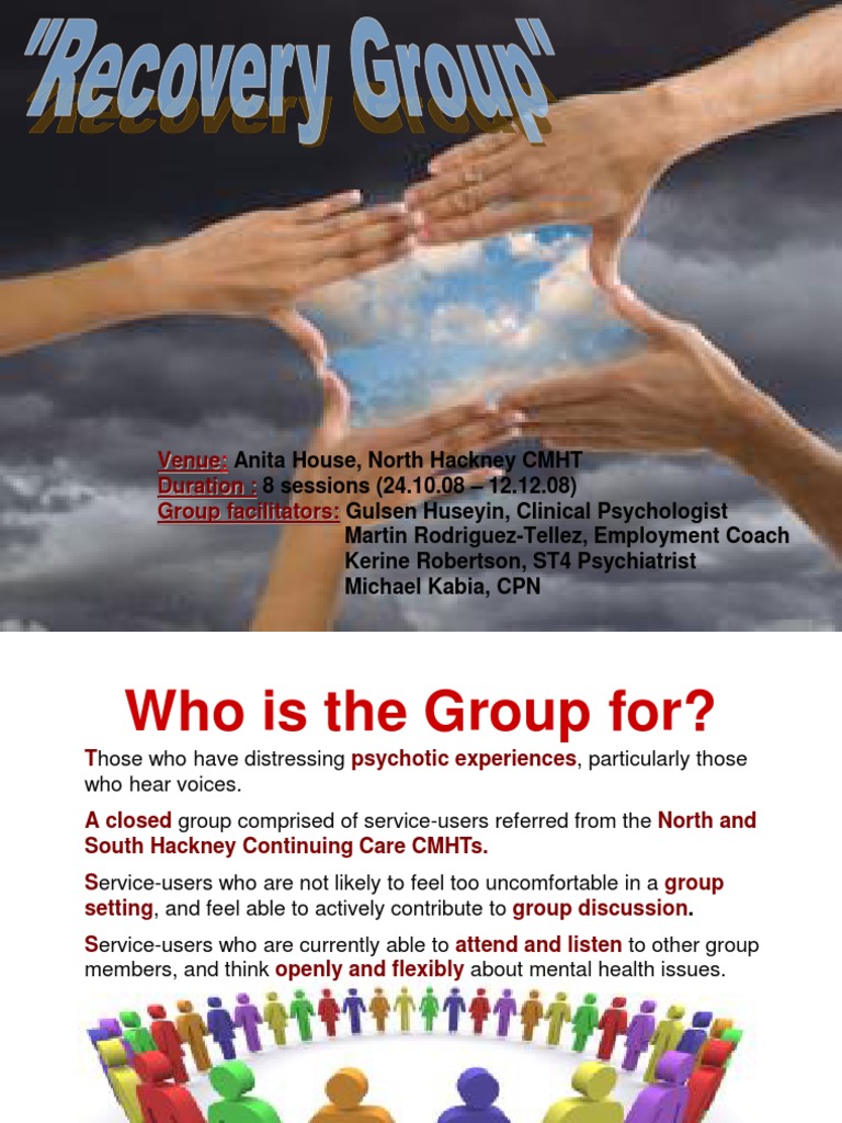 Venue Duration: Group Facilitators | PDF | Recovery Approach | Empowerment