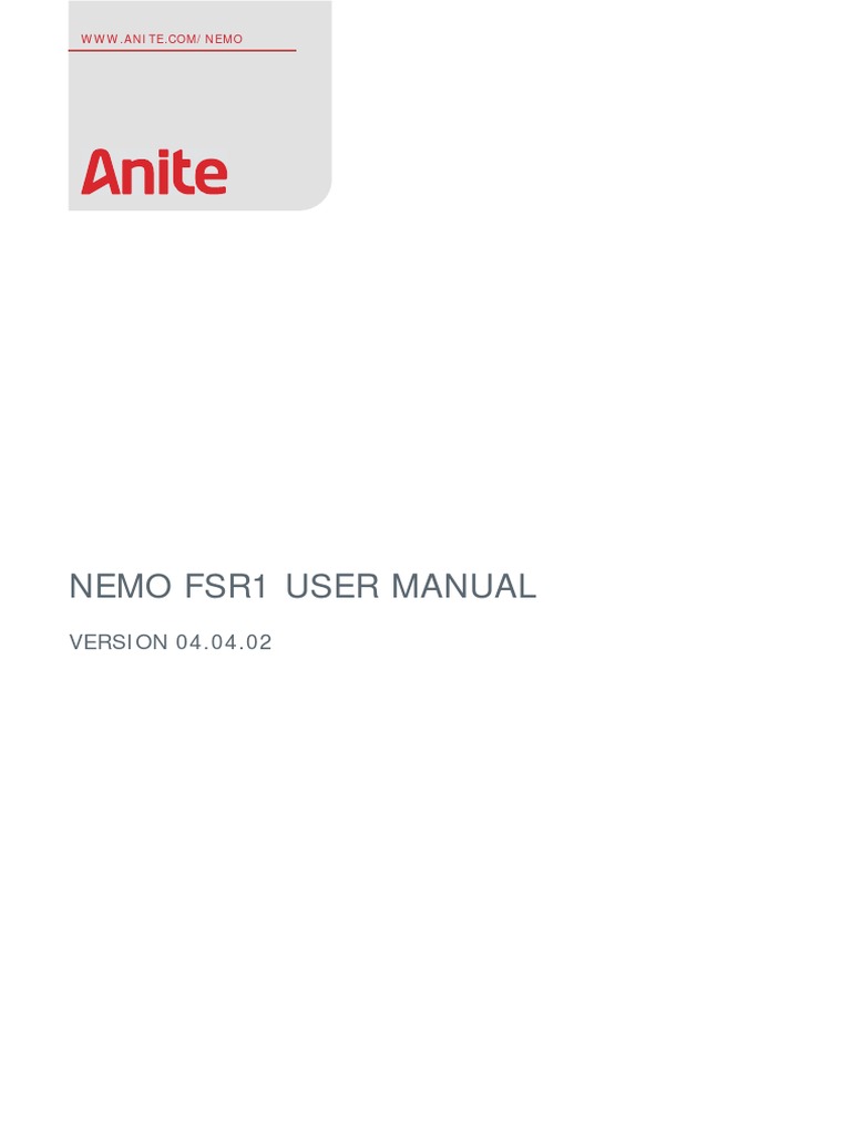 Nemo FSR1 User Manual 04.04.02 | PDF | Image Scanner | Bandwidth (Signal Processing)