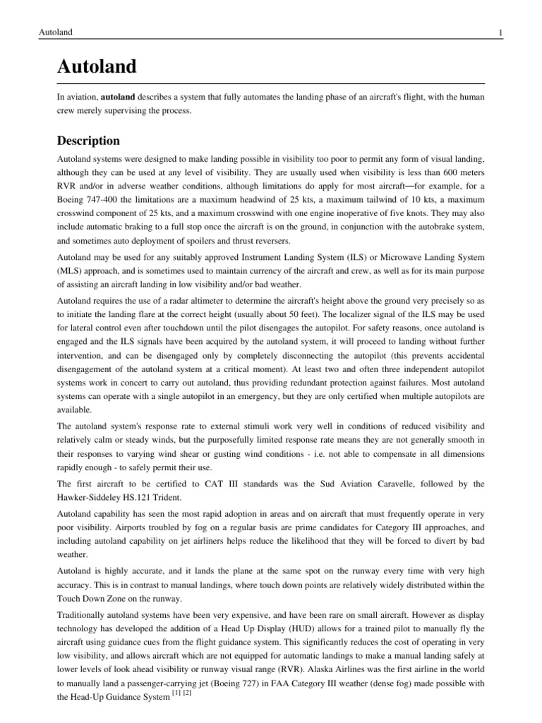 A Detailed Explanation of Autoland Systems: Their Development ...