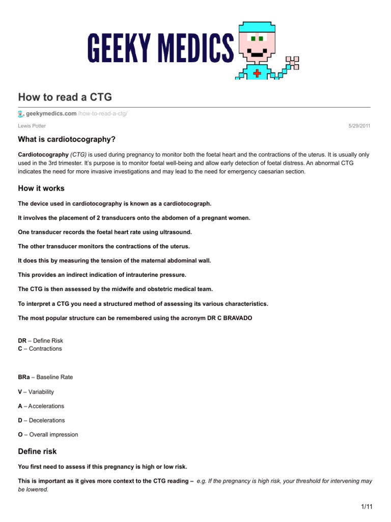 How To Read A CTG | PDF | Heart Rate | Fetus