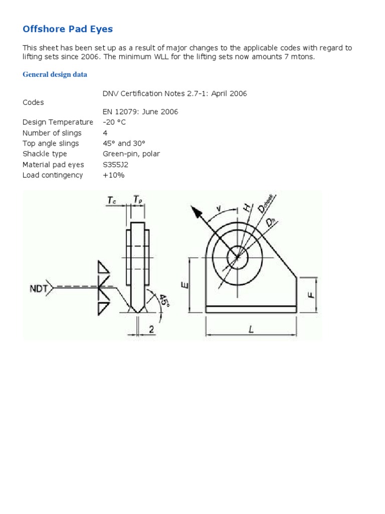 Offshore Pad Eyes: General Design Data | PDF | Nature