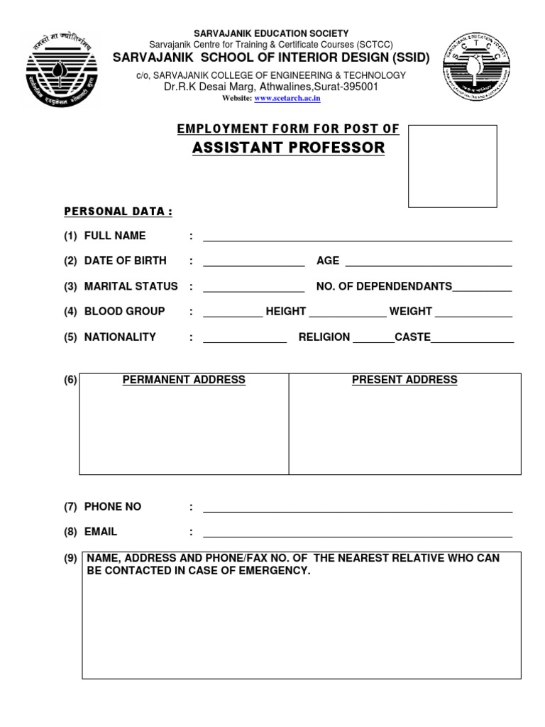 Format For Admission Forms | PDF | Doctor Of Philosophy | Postgraduate ...