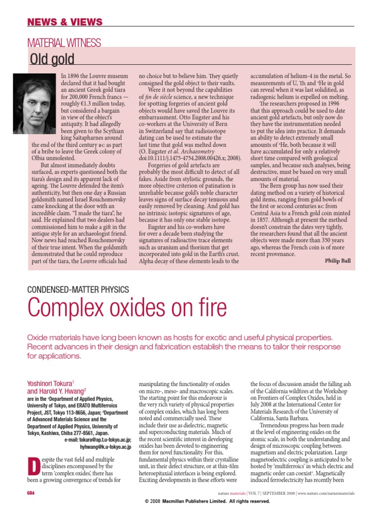 Complex Oxides On Fire | PDF | Applied And Interdisciplinary Physics ...