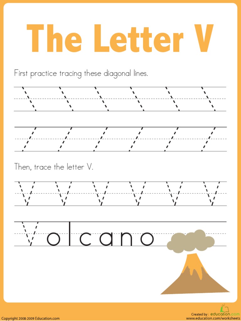 Tracing the Letter V Activities | PDF
