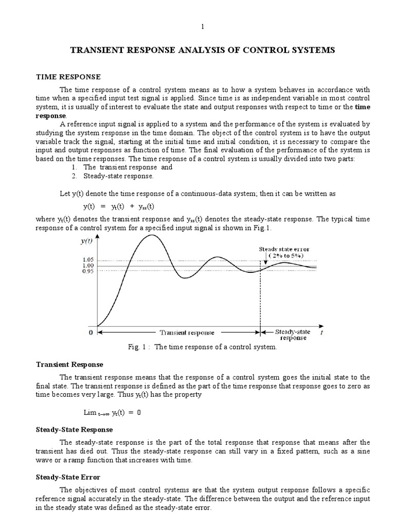Transient Response Analysis of Control Systems | PDF | Control Theory | Mathematical Analysis
