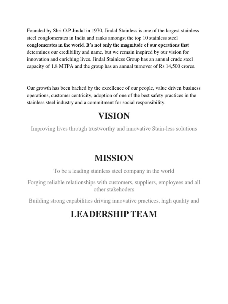 Jindal Stainless Steel | PDF | Scrap | Iron