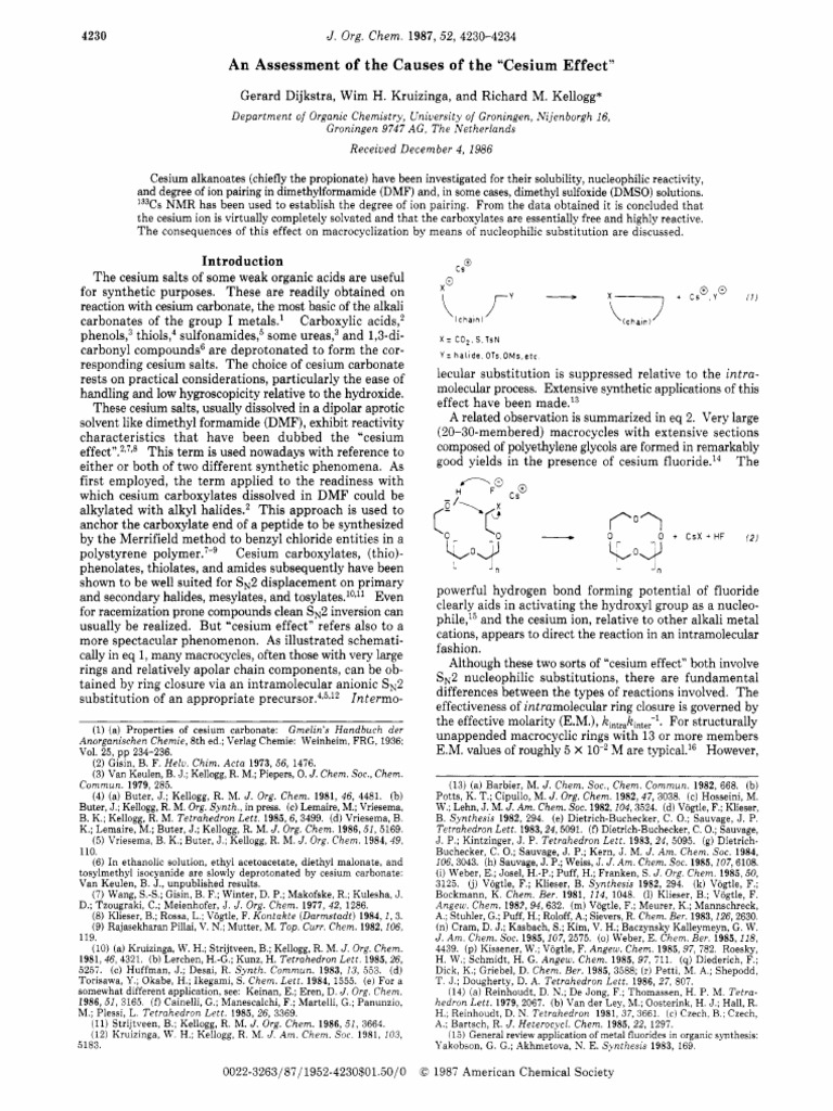 Cesium Effect | Solubility | Chemical Reactions