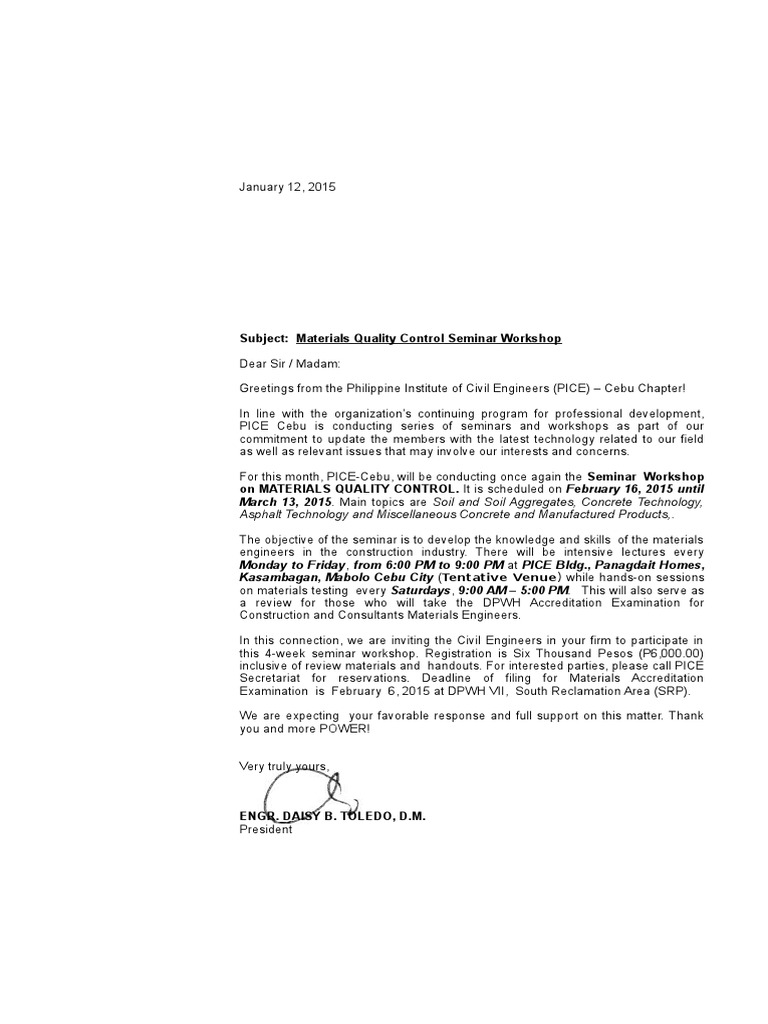 MQC Invitation Letter - Doc Edited | PDF