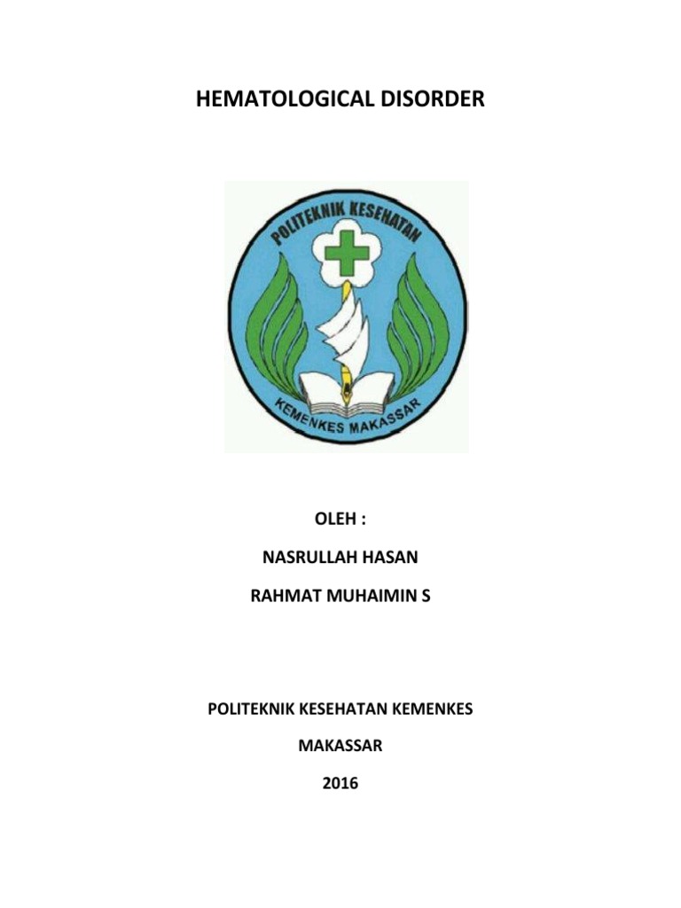 Hematological Disorder: Oleh: Nasrullah Hasan Rahmat Muhaimin S | PDF ...