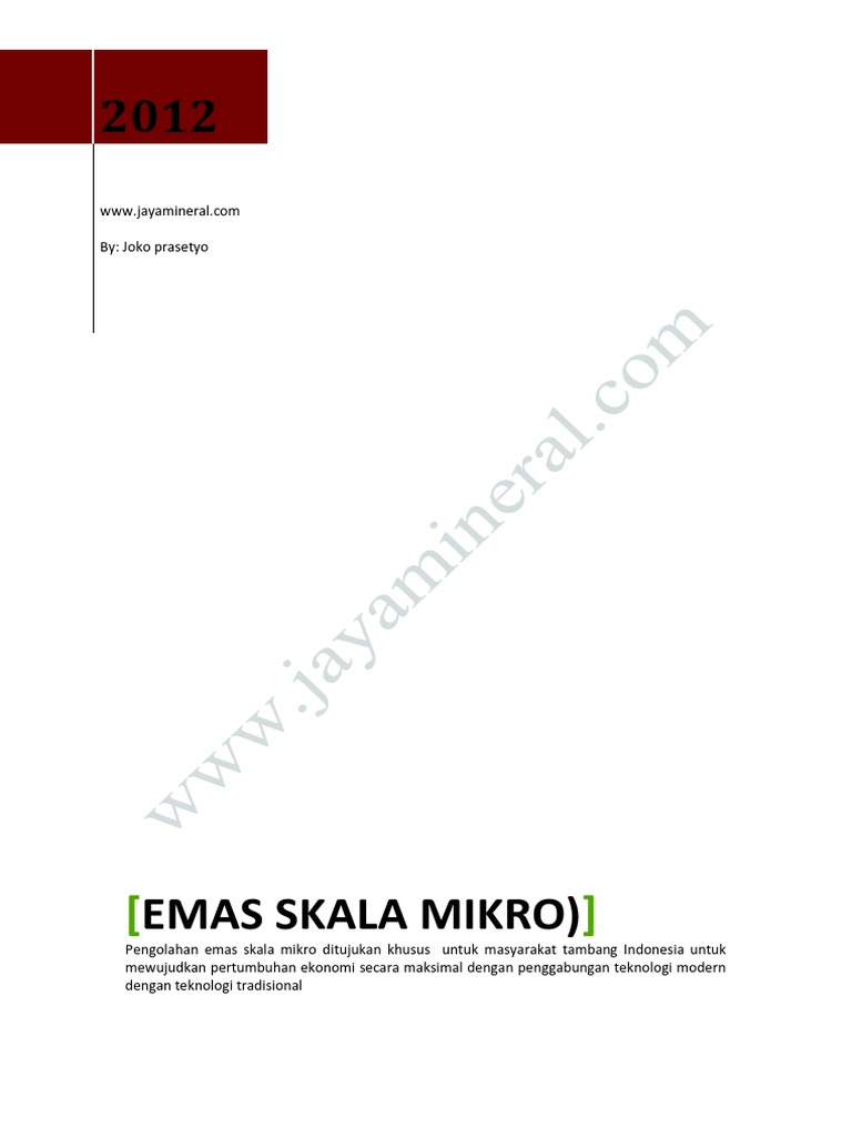 Pengolahan Emas Metode Amalgamasi PDF | PDF