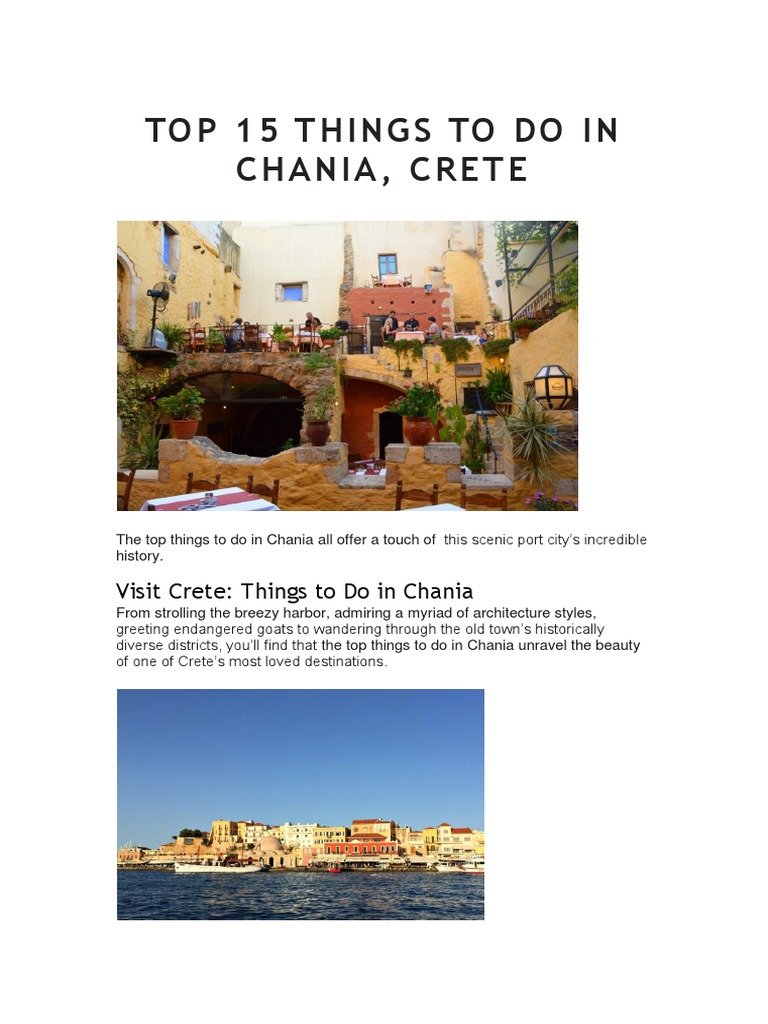 15 Things To Do in Chania | PDF | Crete | Fortification