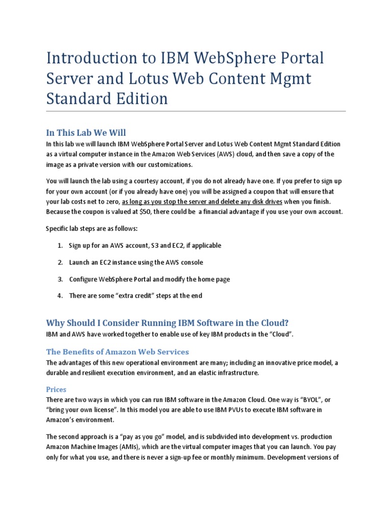 IBM WebSphere Portal Server and Lotus Web Content MGMT - Lab | PDF ...