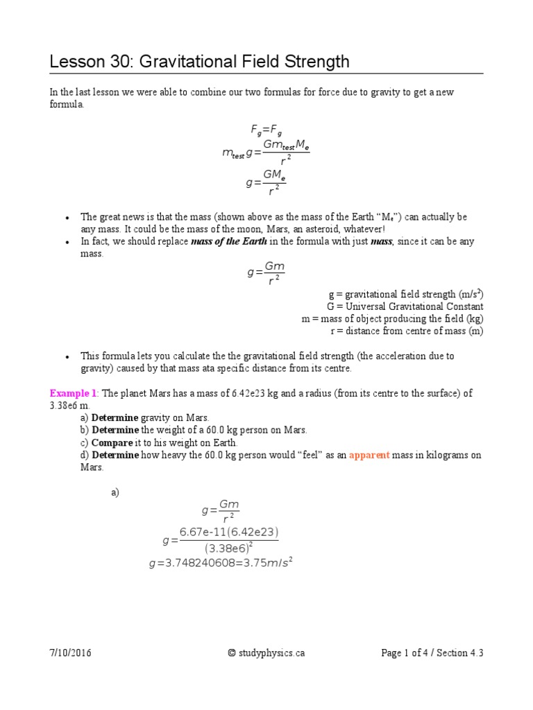 30 Field Strength | PDF | Kilogram | Mass