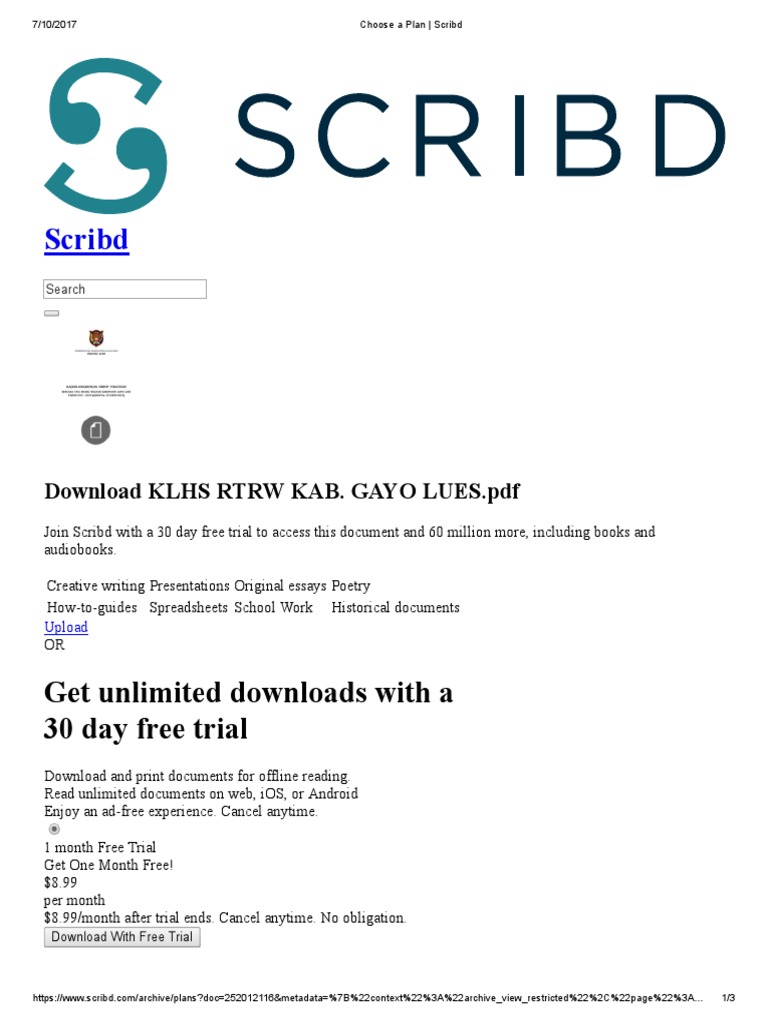Scribd Free Trial & Subscription Plans | PDF | Scribd | Mobile Software