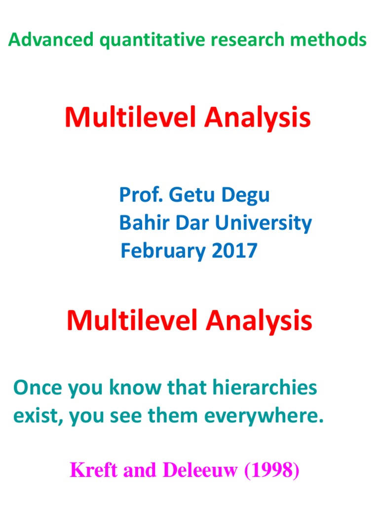 8) Multilevel Analysis | Download Free PDF | Multilevel Model ...