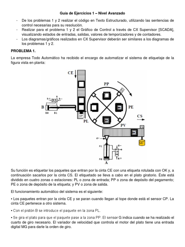 Guía de Ejercicios 1 - Nivel Avanzado PLCs | PDF | Balanza | Scada