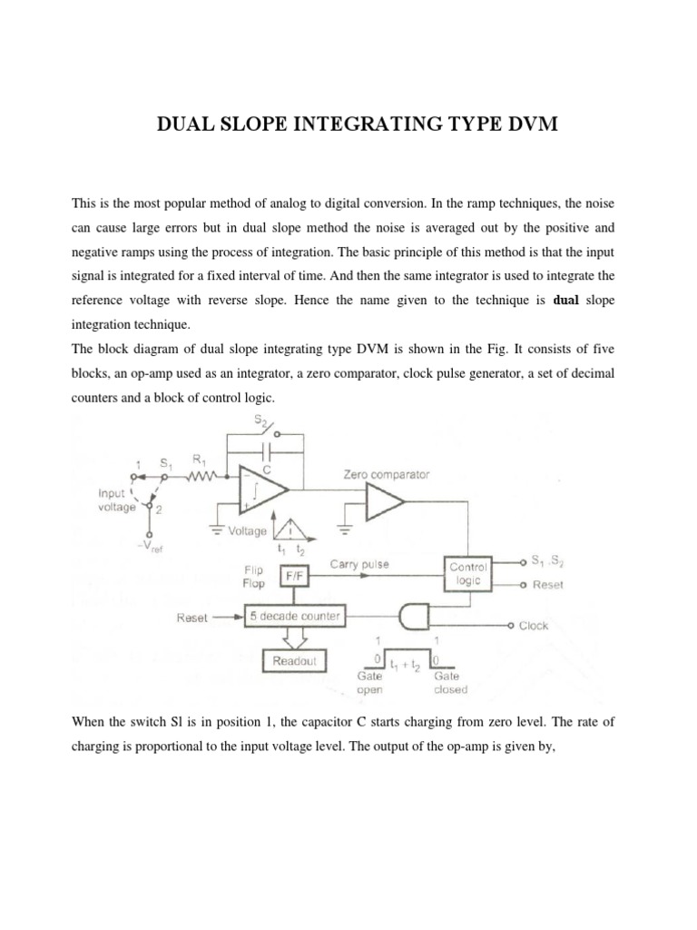 Dual Slope Integrating Type DVM | PDF | Capacitor | Telecommunications ...