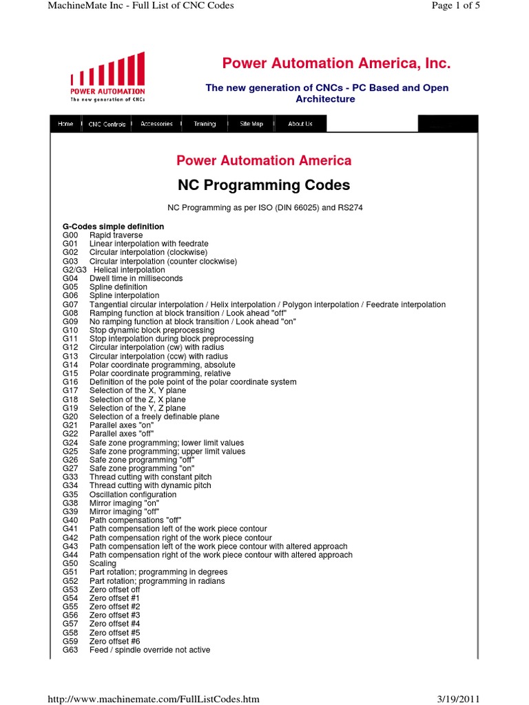 CNC Machine Codes PDF | PDF | Technology & Engineering