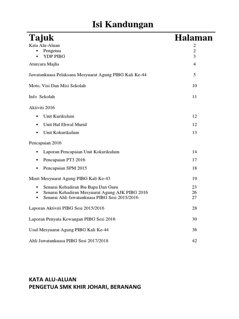 Buku Program PIBG 2017 | PDF