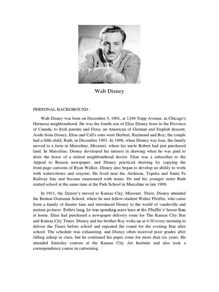 Walt Disney | PDF | Walt Disney | Cartoon