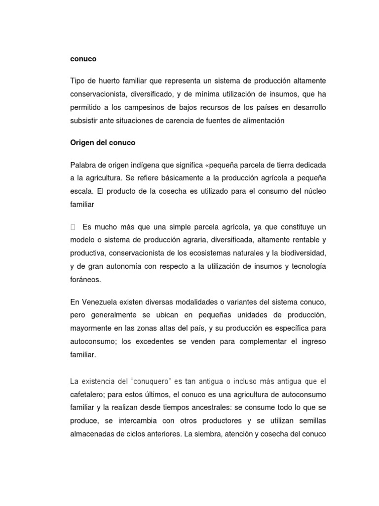 Sistemas de producción agrícola sostenibles: El conuco como modelo de ...