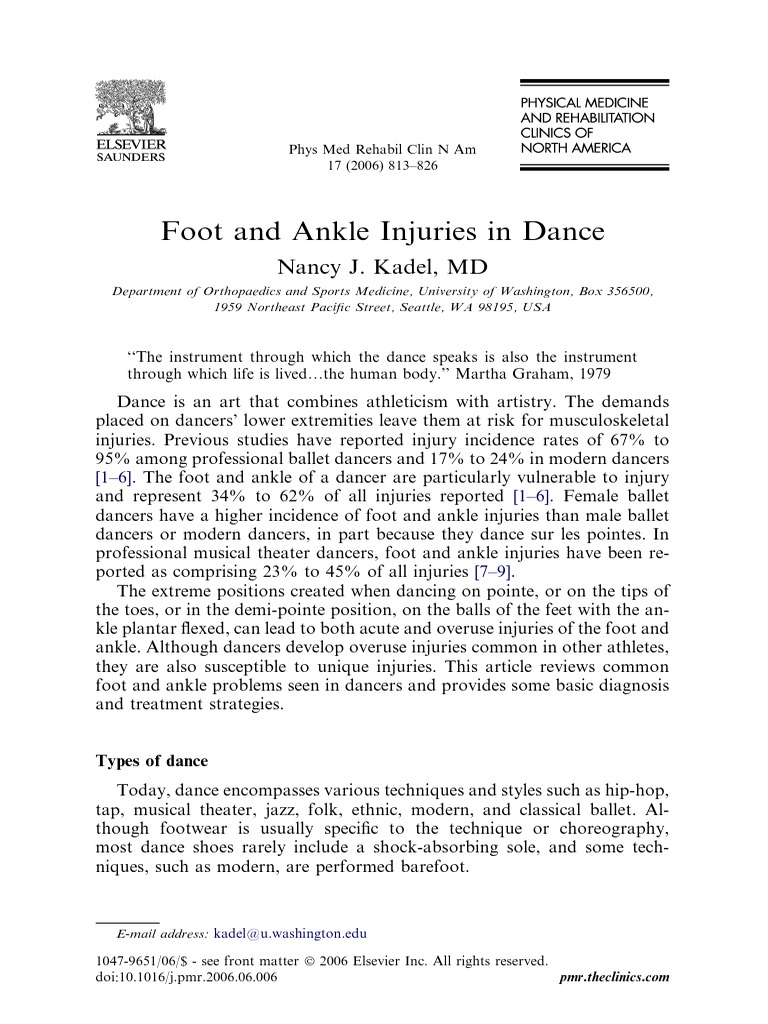 Peroneal Tendonitis in Ballet Dancers | PDF | Ankle | Foot